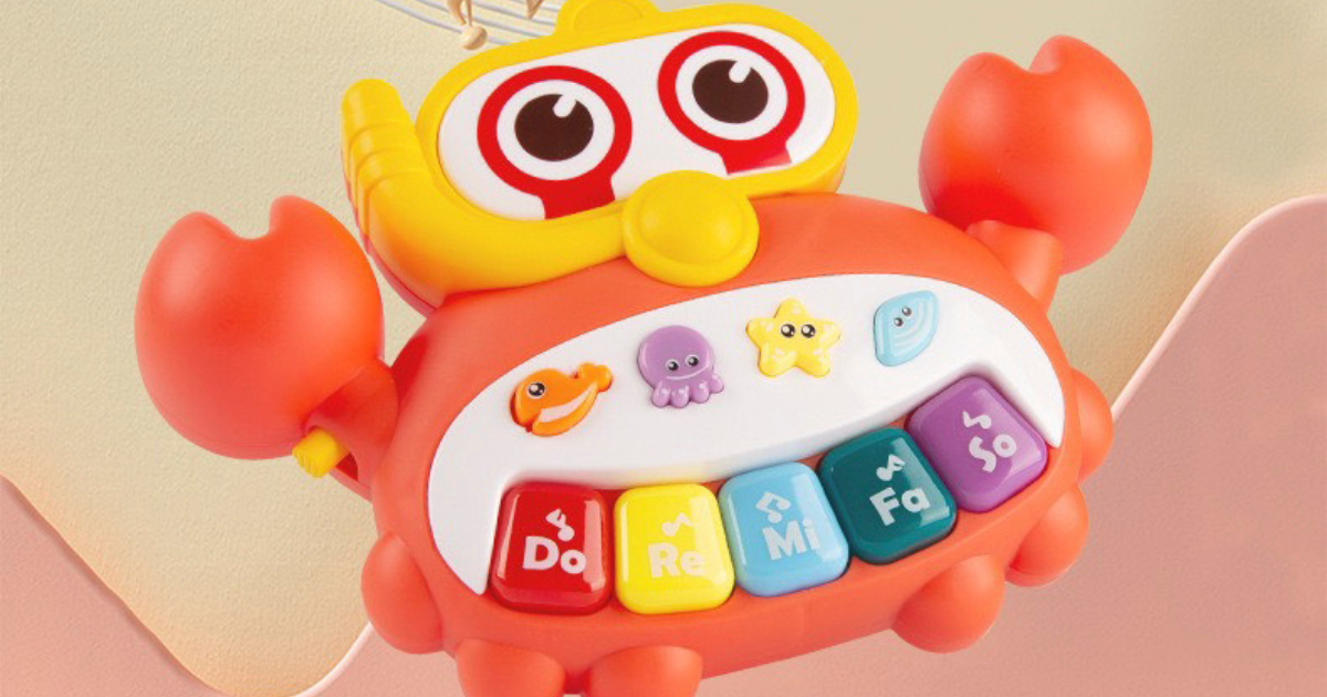 Đàn Nhạc Điện Tử Cho Bé Hình Con Cua Nhiều Màu Sắc Toyshouse HE0535